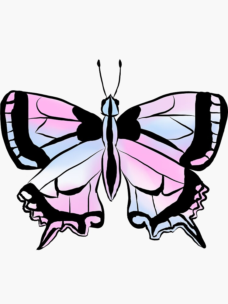 "Trans Pride Butterfly" Sticker for Sale by becfromthedead | Redbubble