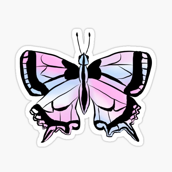 "Trans Pride Butterfly" Sticker for Sale by becfromthedead | Redbubble