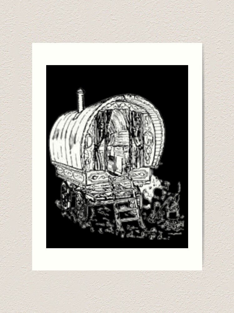 " GYPSY CARAVAN VARDO sketch" Art Print for Sale by amy greaves | Redbubble