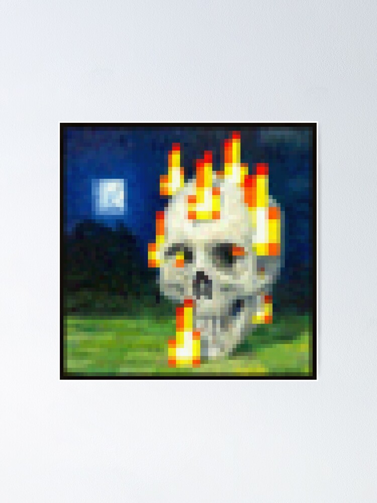 "Burning Skull Minecraft Poster" Poster for Sale by mirpeachy | Redbubble