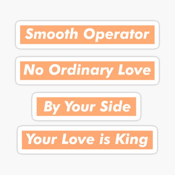 "Sade Tracklist Sticker pack - Smooth Operator Sticker" Sticker for ...