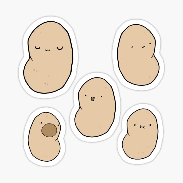 "Cute Potatoes - " Sticker for Sale by everwisp1 | Redbubble