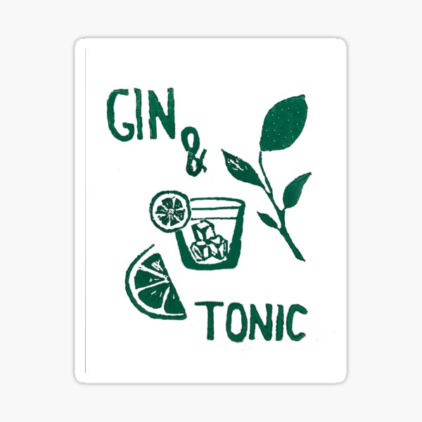 "Gin & Tonic" Sticker for Sale by berberogluam | Redbubble