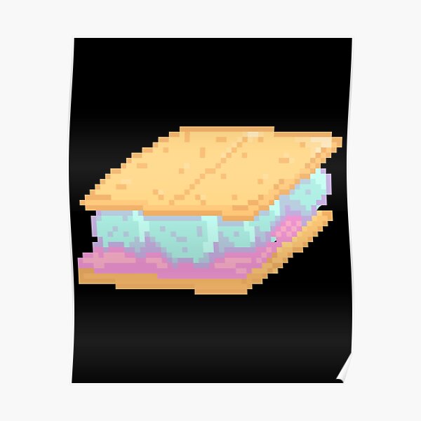"8-Bit Pixel Smores" Poster for Sale by treblesomebat | Redbubble