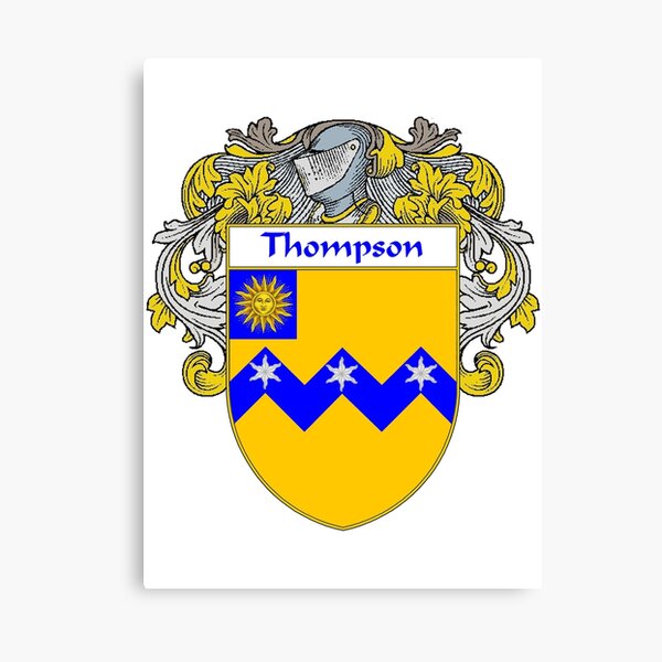 "Thompson Coat of Arms / Thompson Family Crest" Canvas Print for Sale ...