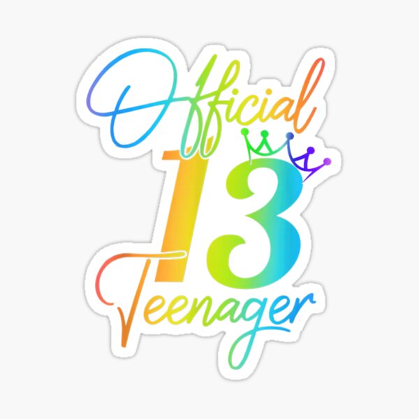 "Office Teenager 13 Years Old 13th Birthday Gifts Boys Girls " Sticker ...