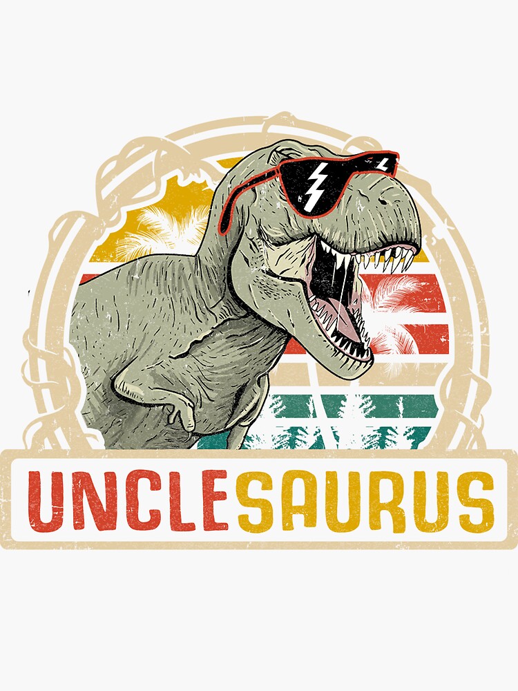 "Unclesaurus T Rex Dinosaur Uncle Saurus Family Matching" Sticker by ...