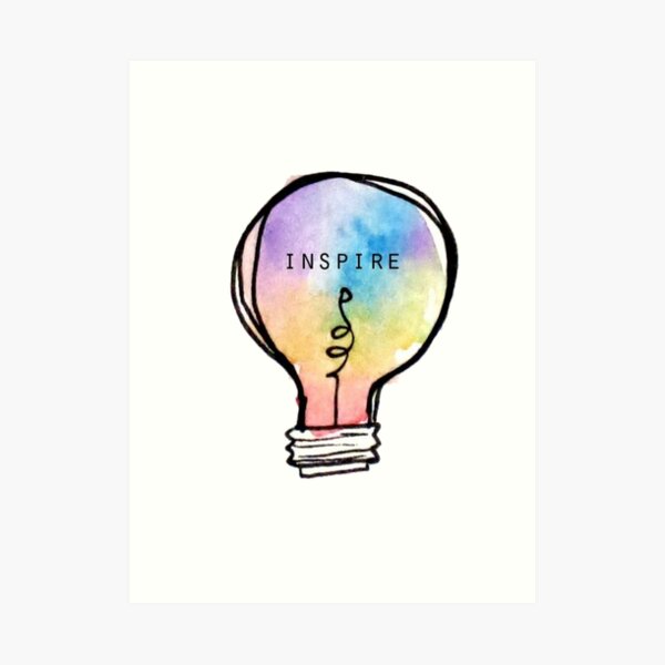 "Inspire Lightbulb" Art Print by liasansiper | Redbubble