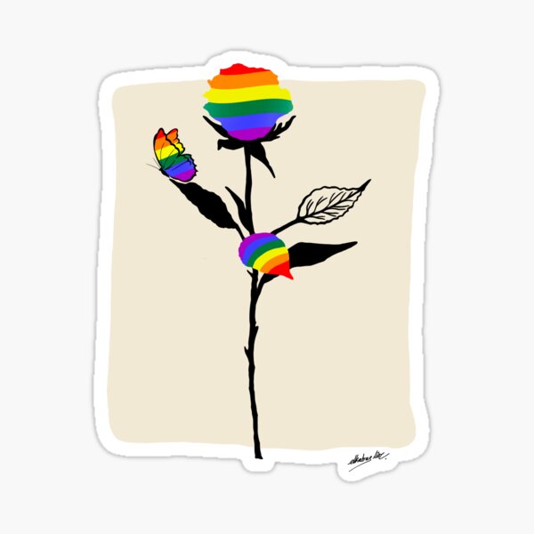 "Rose with butterfly " Sticker by Leornar-art | Redbubble