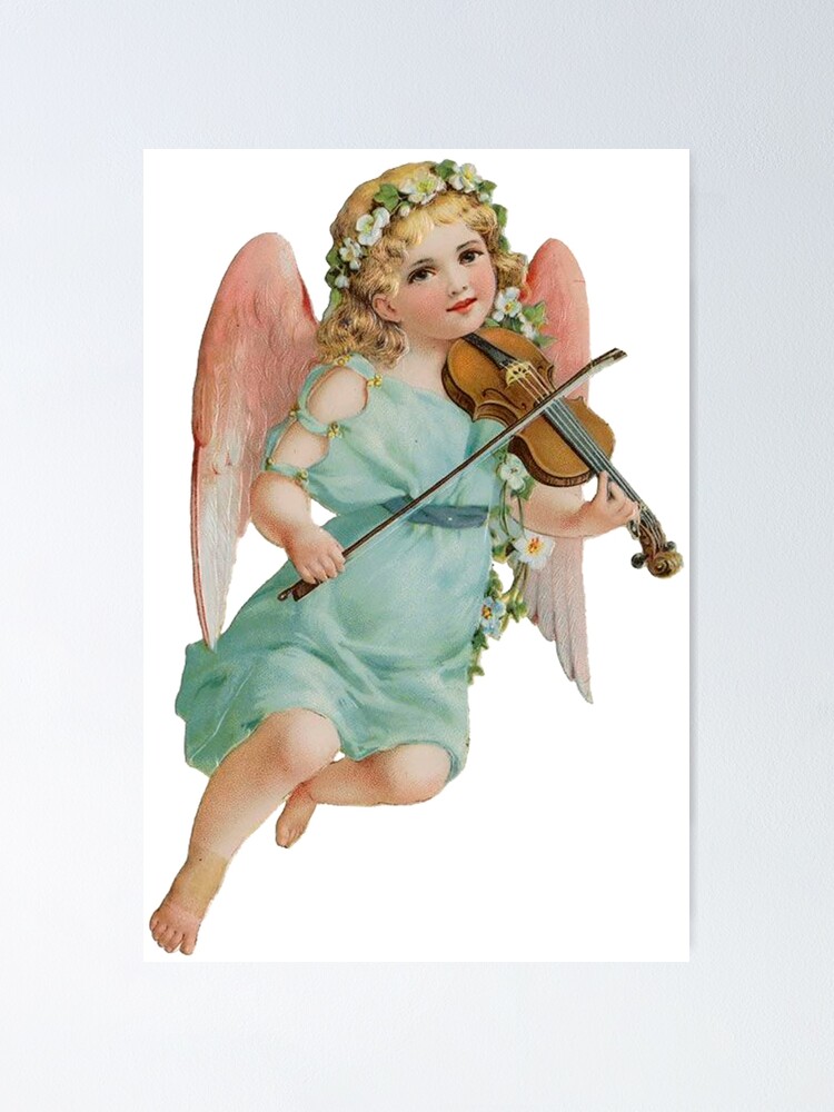 "Vintage angel with violin" Poster for Sale by NarimanArt | Redbubble