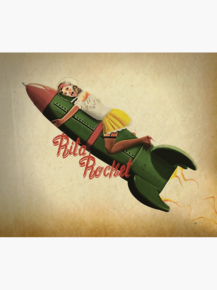 Pegatina «Rita Rocket - Chica Pin Up Vintage» de Rabbeet0 | Redbubble