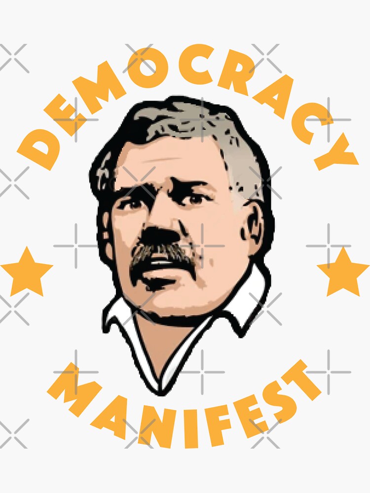 "Democracy Manifest" Sticker for Sale by crossesdesign | Redbubble