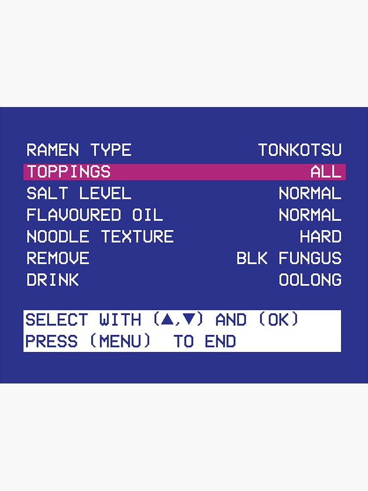 "Nostalgic 90s 80s VHS Ramen Menu" Sticker for Sale by PlanetThread-Co ...