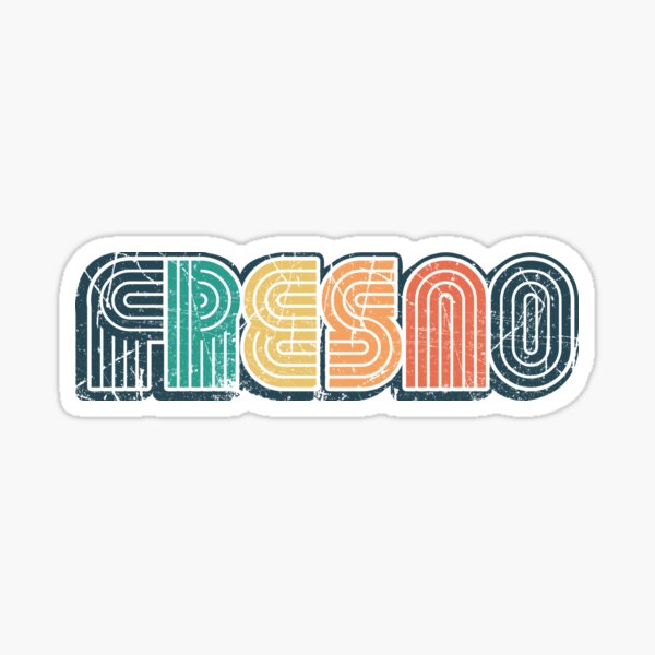 "Fresno California Retro Vintage Typography 2" Sticker for Sale by ...