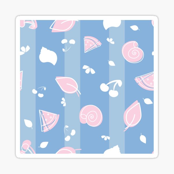"Summer delight blue stripes" Sticker for Sale by SlothMagic | Redbubble