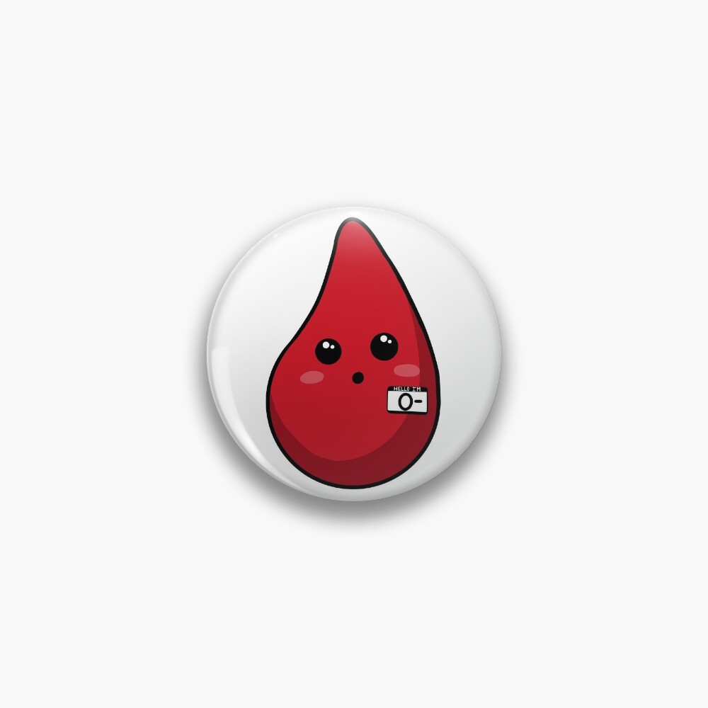 "O- Blood Type Indicator Pin" Pin for Sale by JadeGDesign | Redbubble
