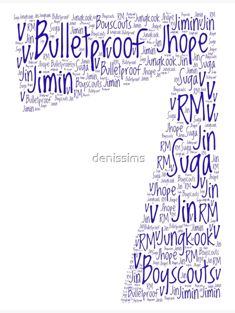 "BTS Word Art" Sticker for Sale by denissims | Redbubble