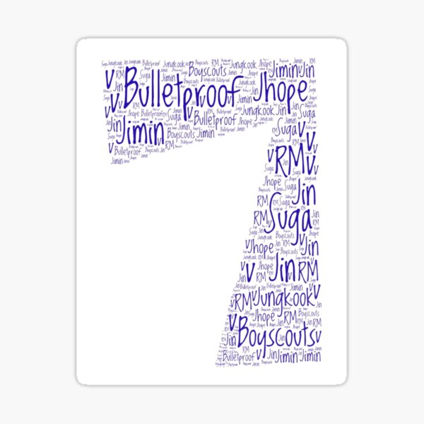"BTS Word Art" Sticker for Sale by denissims | Redbubble