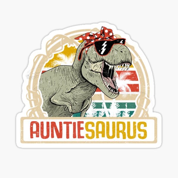 "Auntiesaurus T Rex Dinosaur Auntie Saurus Family Matching" Sticker by ...