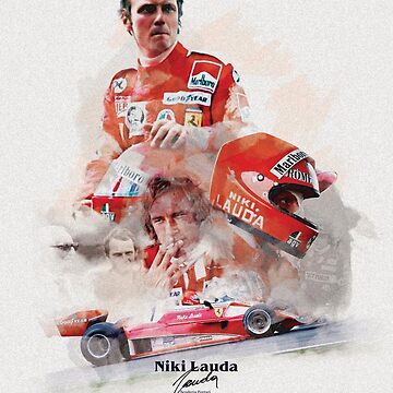"Niki Lauda" Sticker by Tracksters | Redbubble