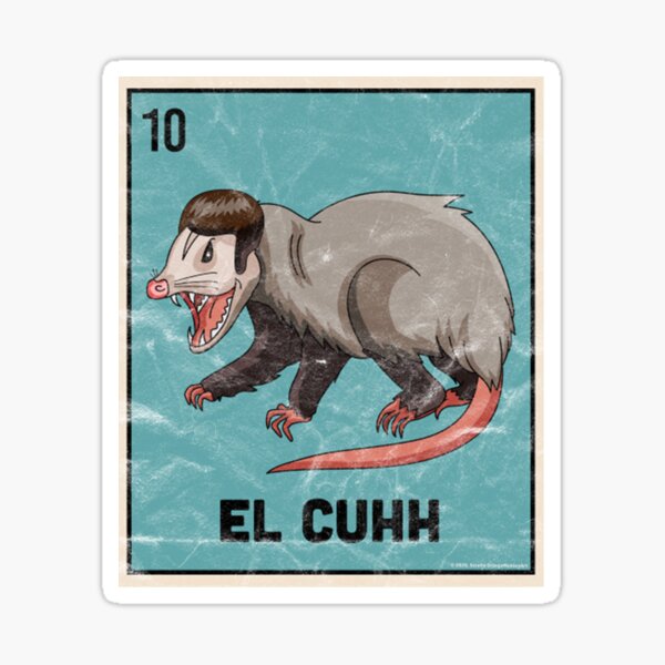 "El Cuhh Takuache Cuh Opossum Funny Mexican Playing Card" Sticker for ...