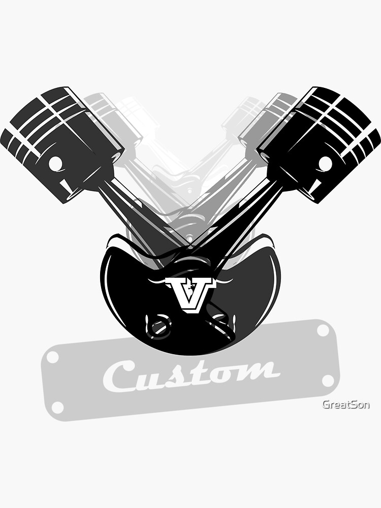 "Custom V8 Engine" Sticker for Sale by GreatSon | Redbubble