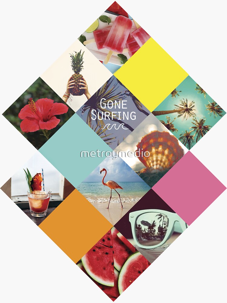 "Gone Surfing " Sticker by metroymedio | Redbubble