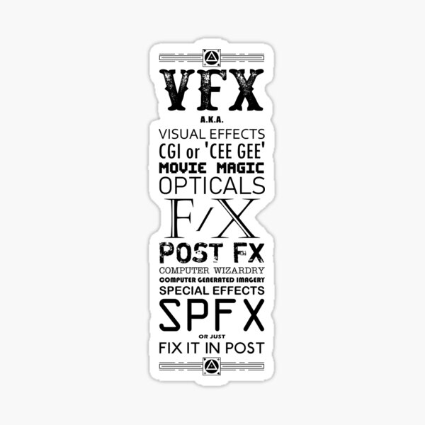 "Film & TV VFX Visual Effects Black Strip" Sticker for Sale by SHFARROW ...