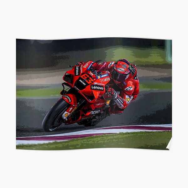 "Francesco Bagnaia fährt sein 2021 MotoGP Motorrad Abstract" Poster von ...