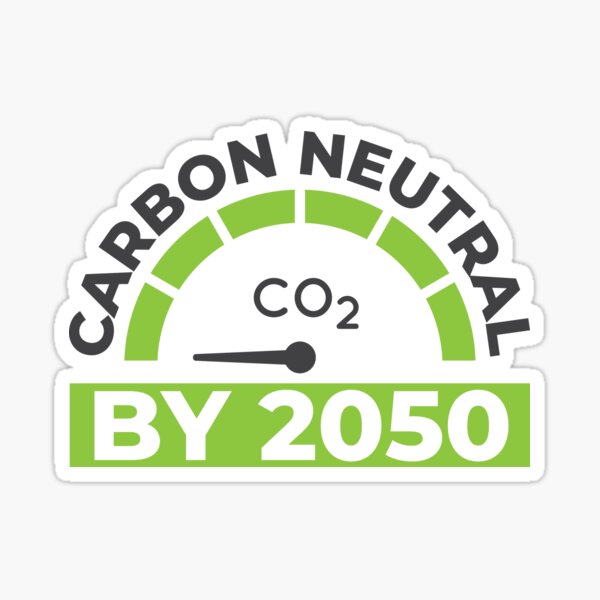 "Carbon Neutral by 2050" Sticker for Sale by CreativeFit | Redbubble