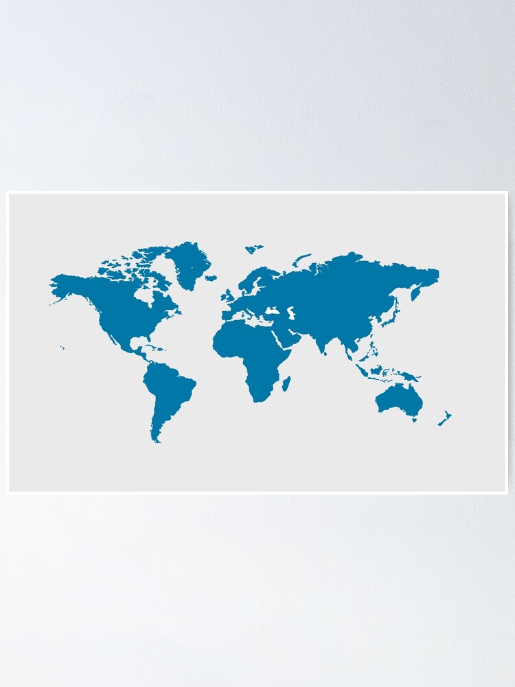 "World Map Blue" Poster by ayushrawat9891 | Redbubble