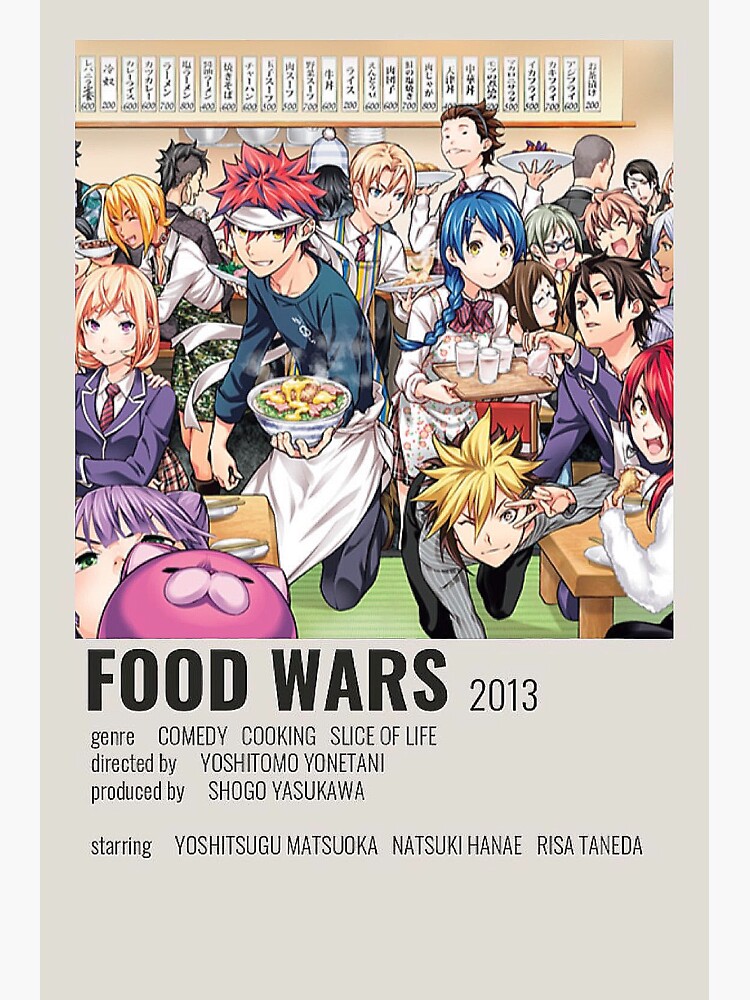 "Food Wars Poster" Sticker for Sale by 0Liv0 | Redbubble
