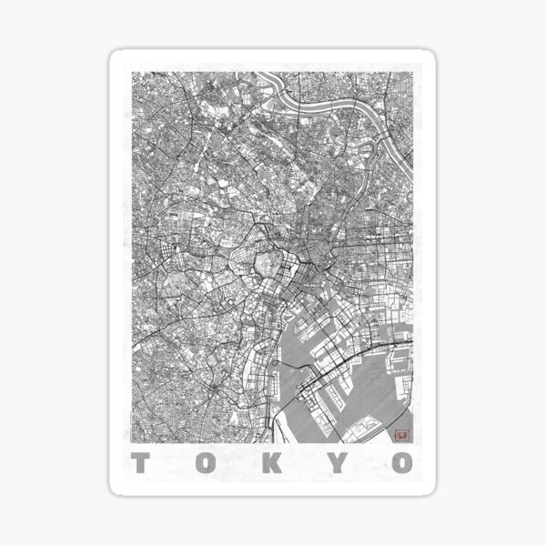 "Tokyo Map Line" Sticker for Sale by HubertRoguski | Redbubble