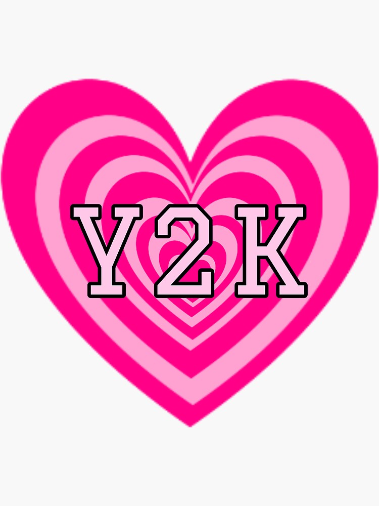 "Pink y2k heart" Sticker by stephanie101j | Redbubble