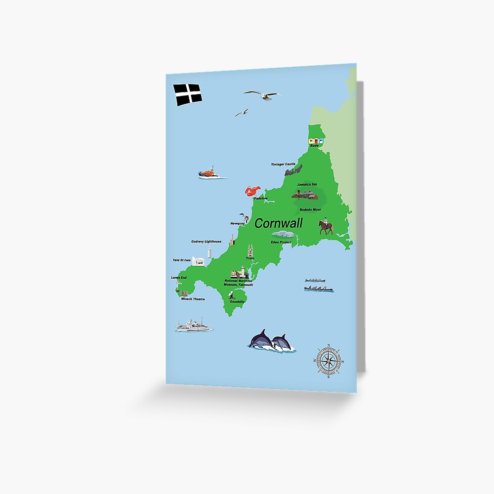 "Illustrated map of Cornwall" Poster for Sale by WayneBrant | Redbubble
