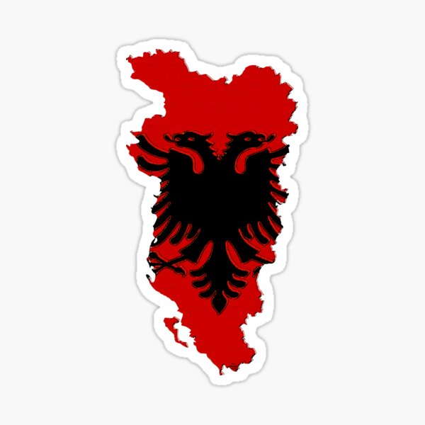 "Albania Map With Albanian Flag" Sticker for Sale by Havocgirl | Redbubble