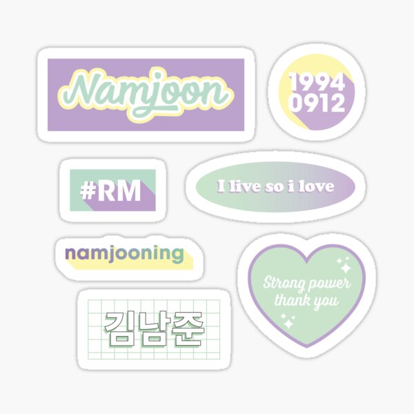 "BTS Namjoon themed set" Sticker for Sale by shookycrumbs | Redbubble