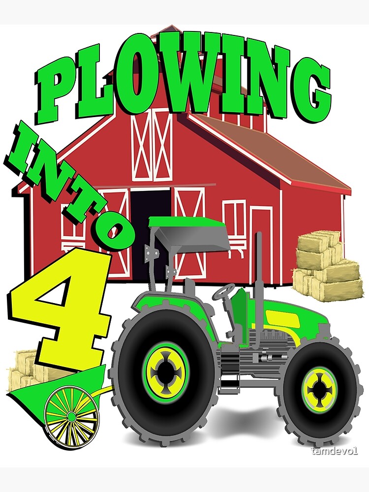 "Birthday 4 Year Old Farming Themed Party, Cute Farm Fourth Birthday ...
