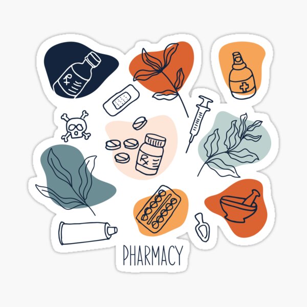 "Modern pharmacy pattern" Sticker for Sale by Eenig | Redbubble
