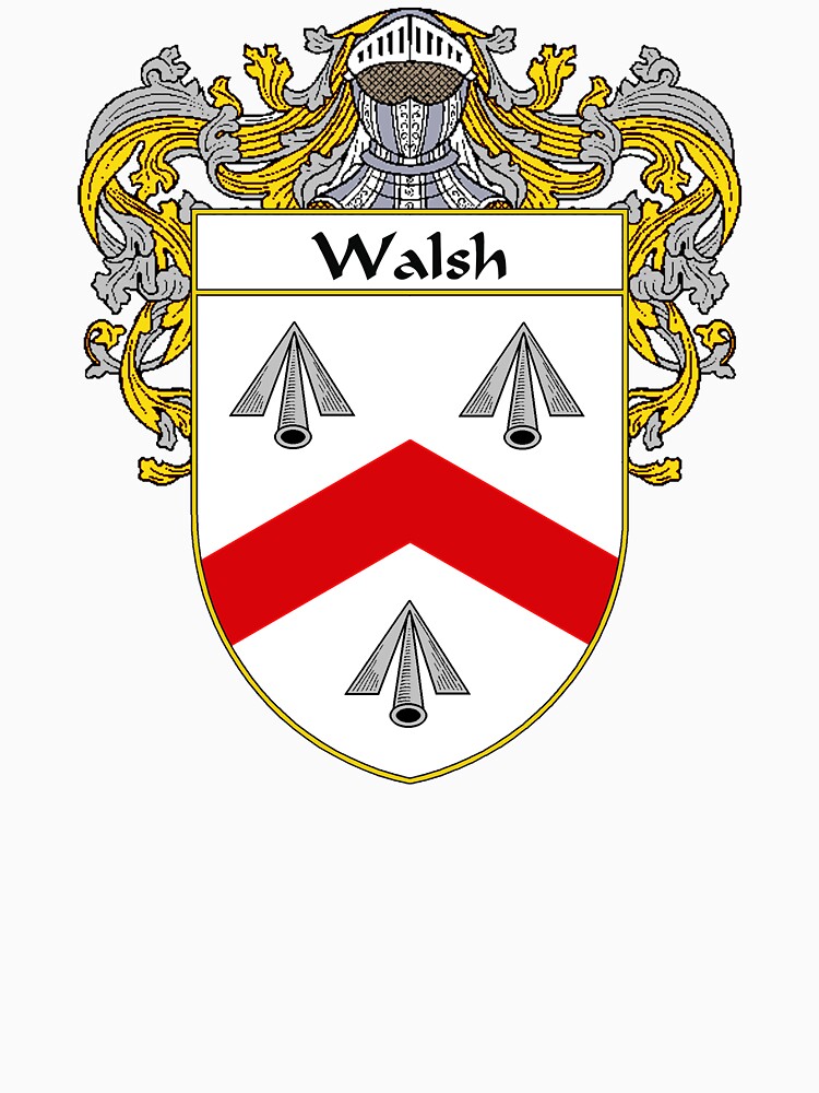 "Walsh Coat of Arms / Walsh Family Crest" T-shirt for Sale by IrishArms ...