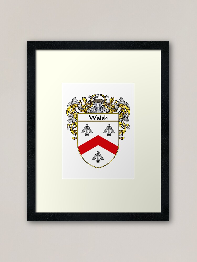 "Walsh Coat of Arms / Walsh Family Crest" Framed Art Print for Sale by ...