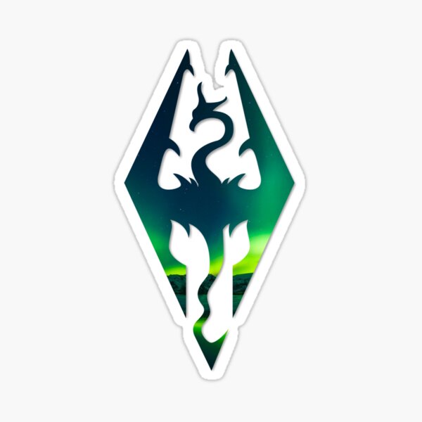 "Skyrim Logo Design" Sticker by Cursedfate | Redbubble