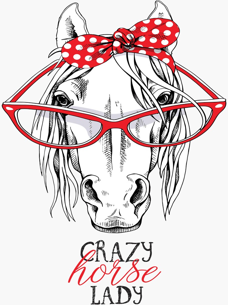 "Crazy horse Lady" Sticker for Sale by DiplodoCut | Redbubble
