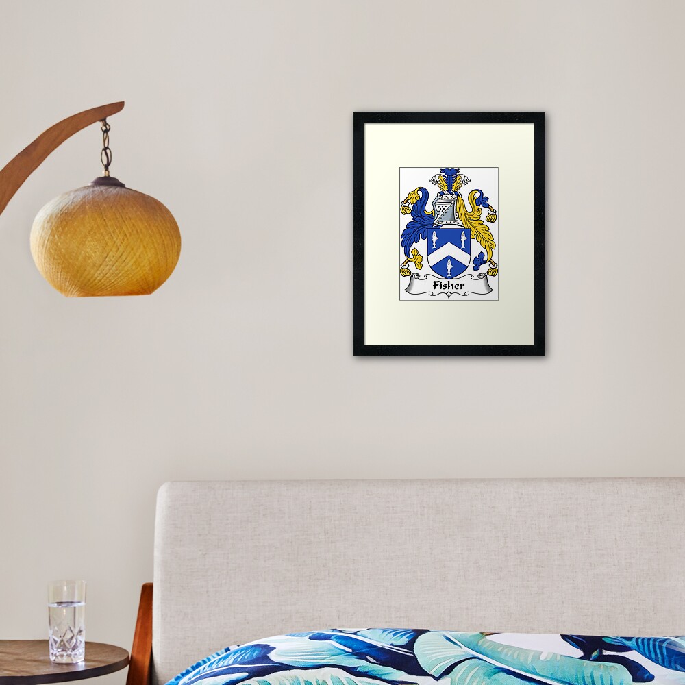 "Fisher Coat of Arms / Fisher Family Crest" Framed Art Print for Sale ...