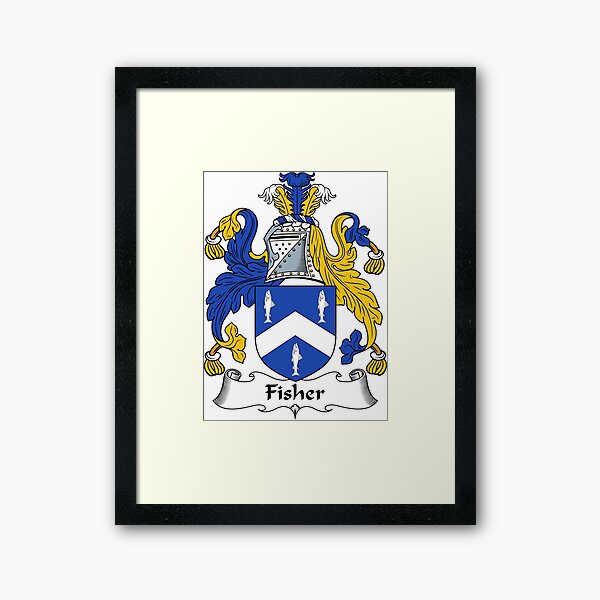 "Fisher Coat of Arms / Fisher Family Crest" Framed Art Print for Sale ...