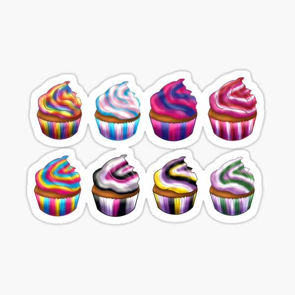 "LGBTQ Cupcakes" Sticker for Sale by You-Are-Valid | Redbubble