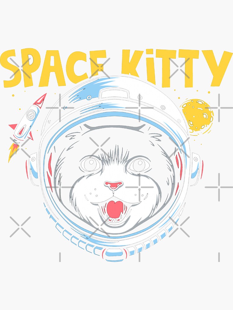 "space kitty" Sticker for Sale by Clemonso | Redbubble