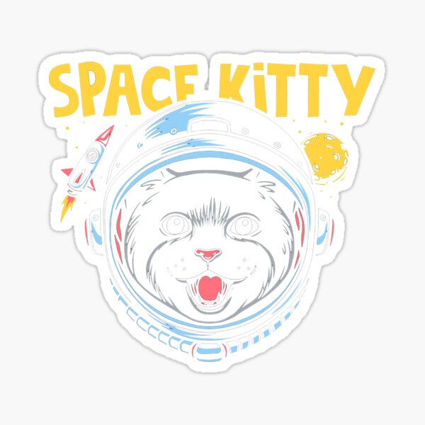 "space kitty" Sticker for Sale by Clemonso | Redbubble