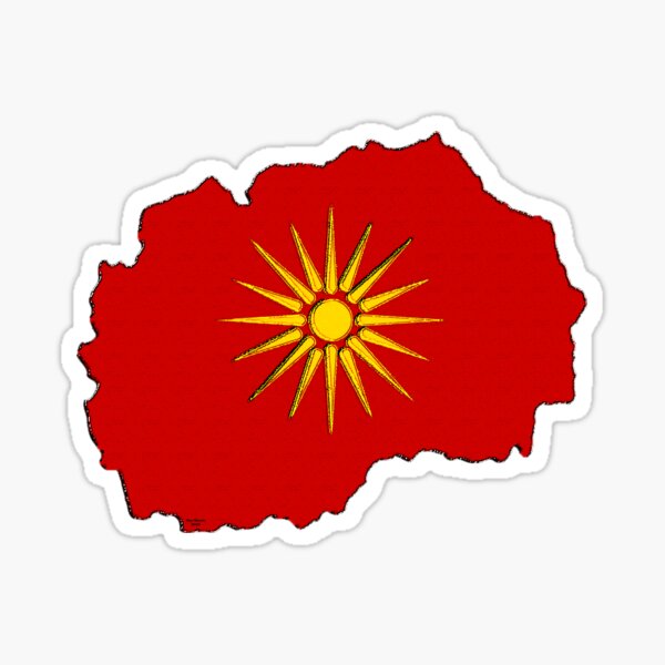 "Macedonia Map With Macedonian Flag" Sticker for Sale by Havocgirl ...