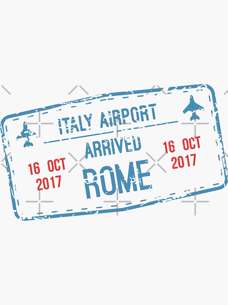 "Rome Visa Stamp" Sticker by positivpea | Redbubble